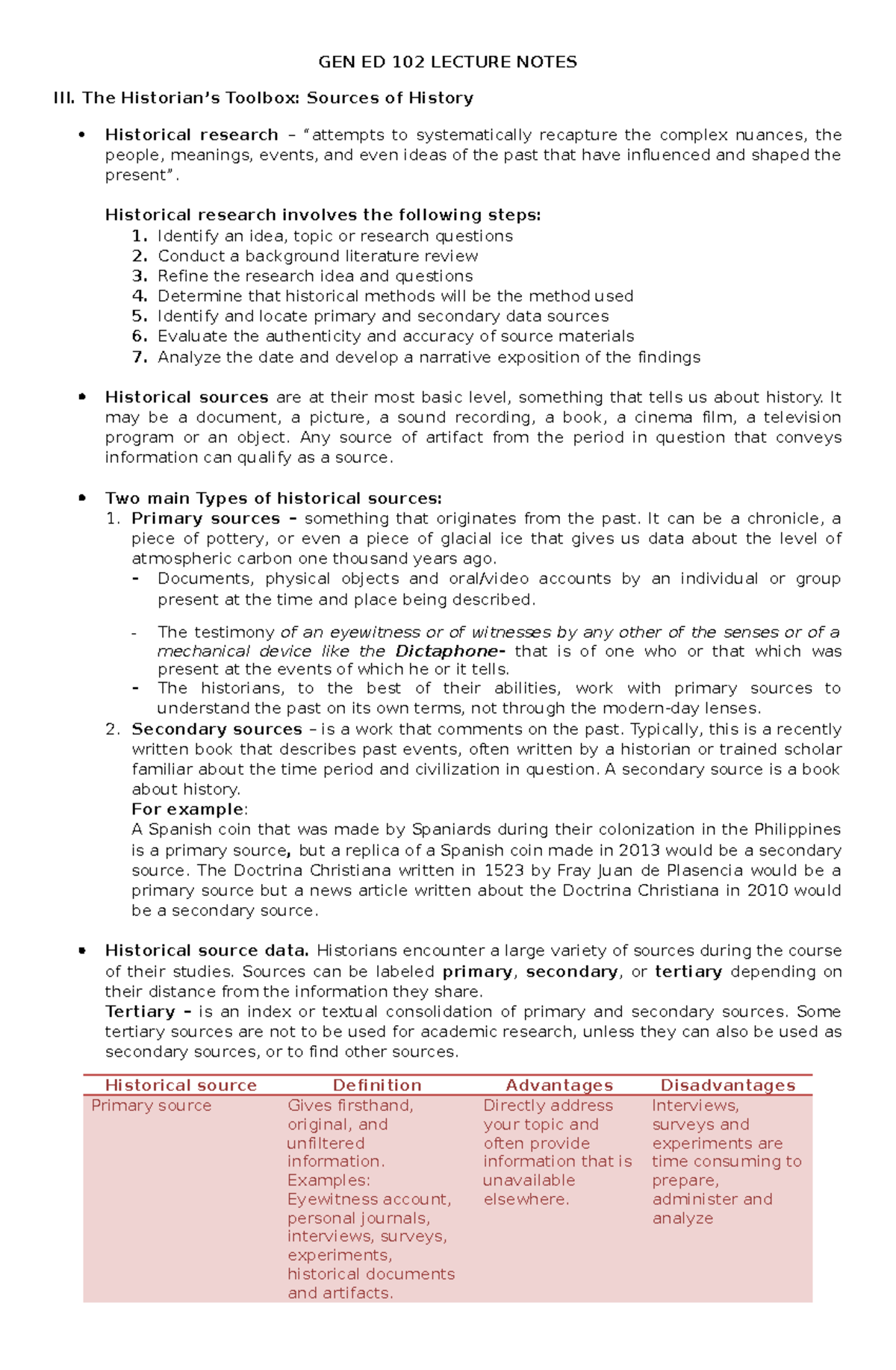 GEN-ED-102 - Lecture- Notes-2 - GEN ED 102 LECTURE NOTES III. The ...