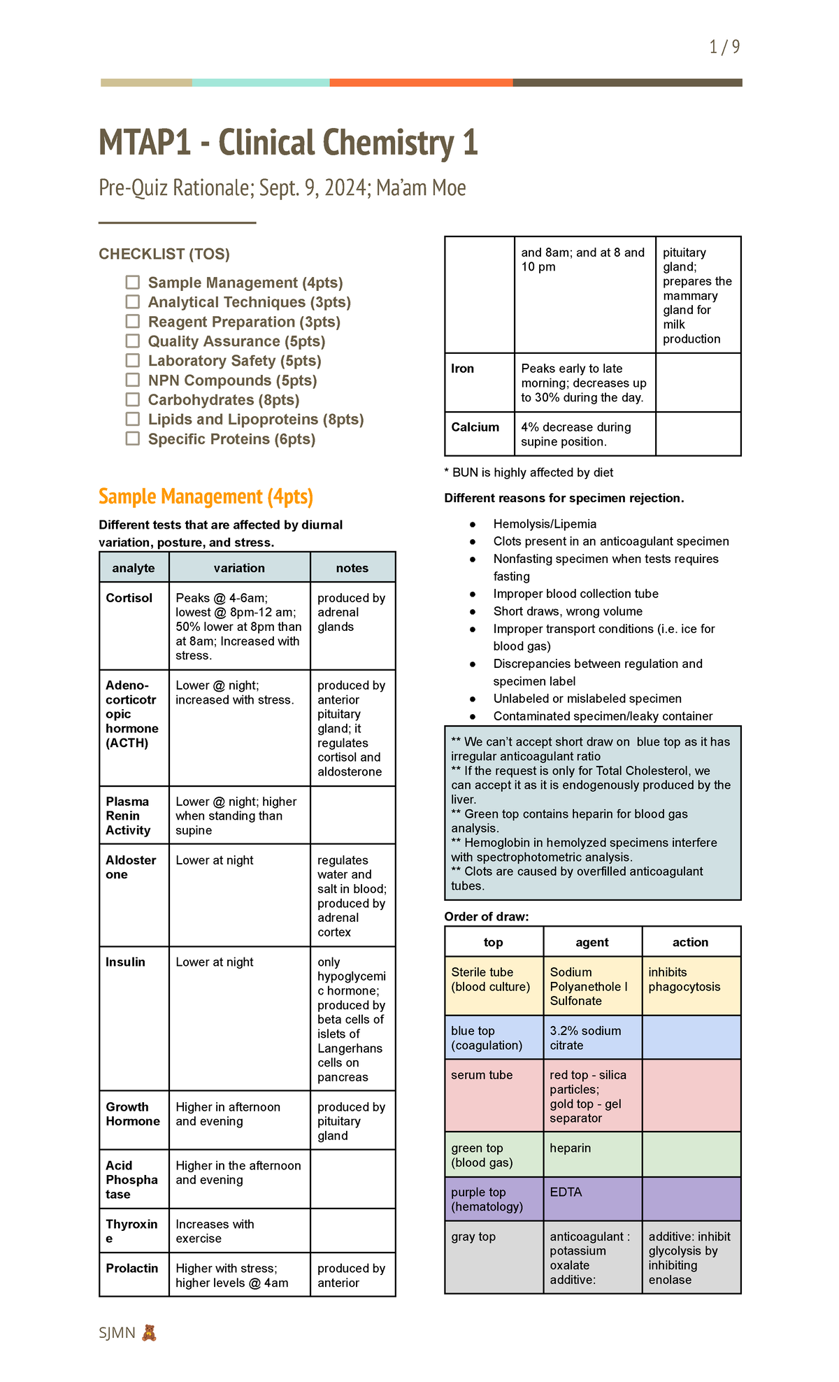 MTAP 1 - CC1 Pre quiz Ratio - MTAP1 - Clinical Chemistry 1 Pre-Quiz ...