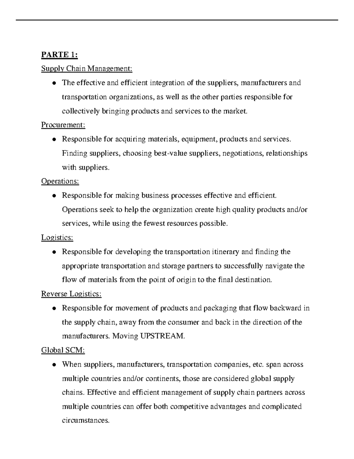 Module 1 Supply Chain Management Study Guide - PARTE 1: Supply Chain ...
