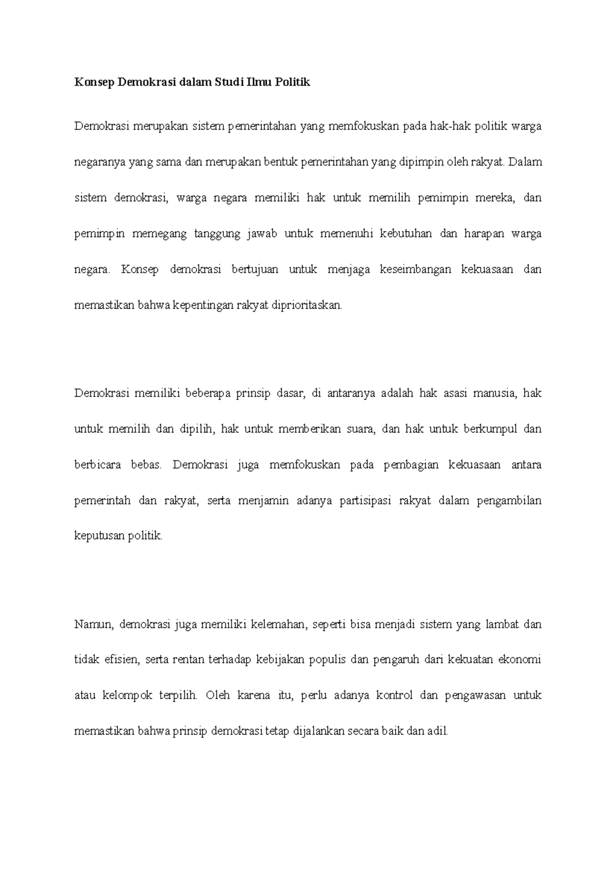 Konsep Demokrasi dalam Studi Ilmu Politik - Konsep Demokrasi dalam ...