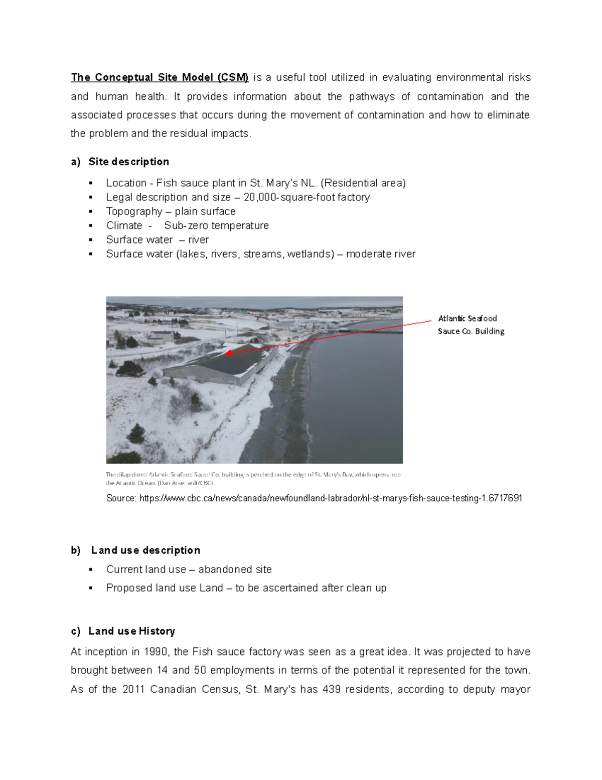 CONCEPTUAL SITE MODEL - The Conceptual Site Model (CSM) is a useful ...