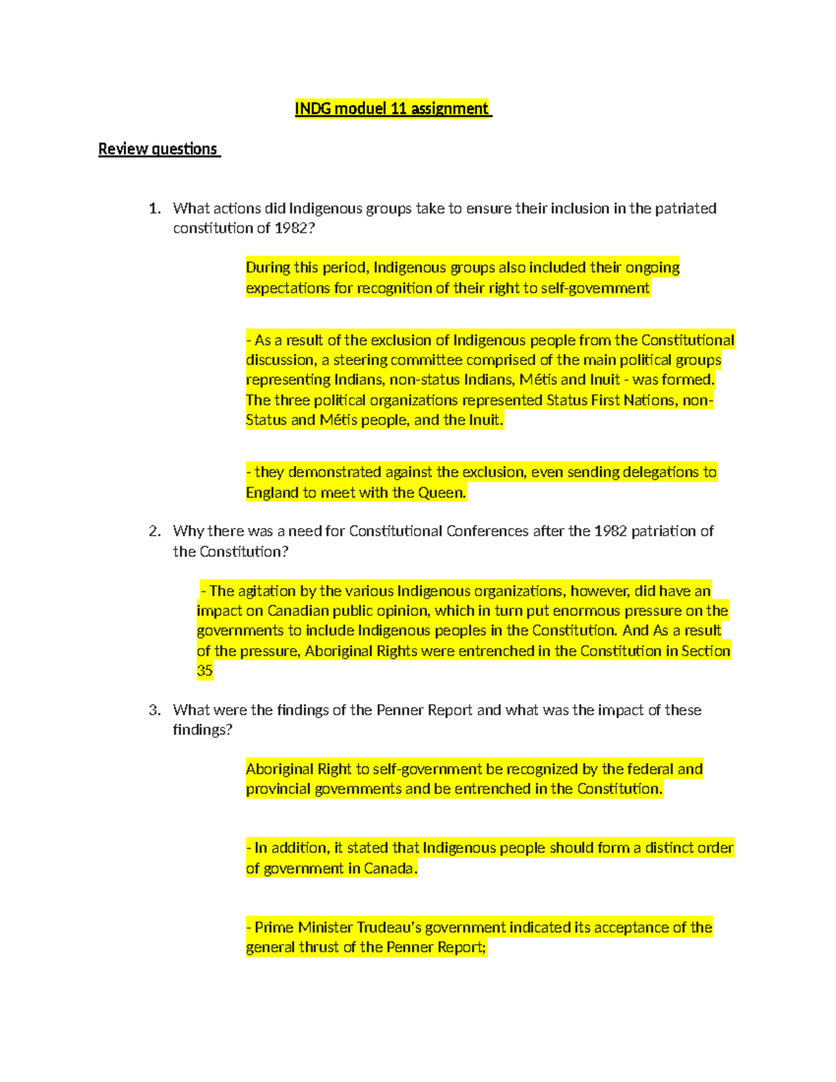 INDG moduel 11 assignment - INDG moduel 11 assignment Review questions ...