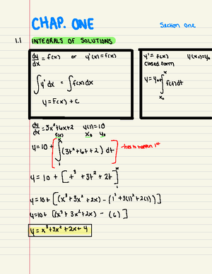 MTH 306 Final Exam Cheat Sheet - Undetermined Coefficients y = yh + yp ...