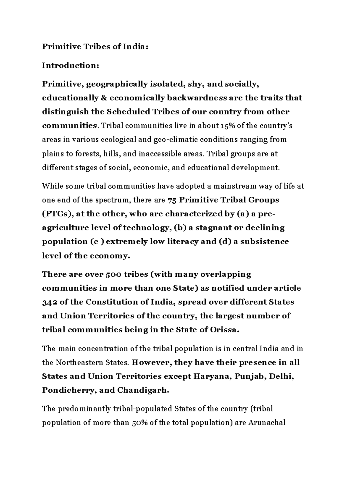 Primitive Tribes of India - Primitive Tribes of India: Introduction ...