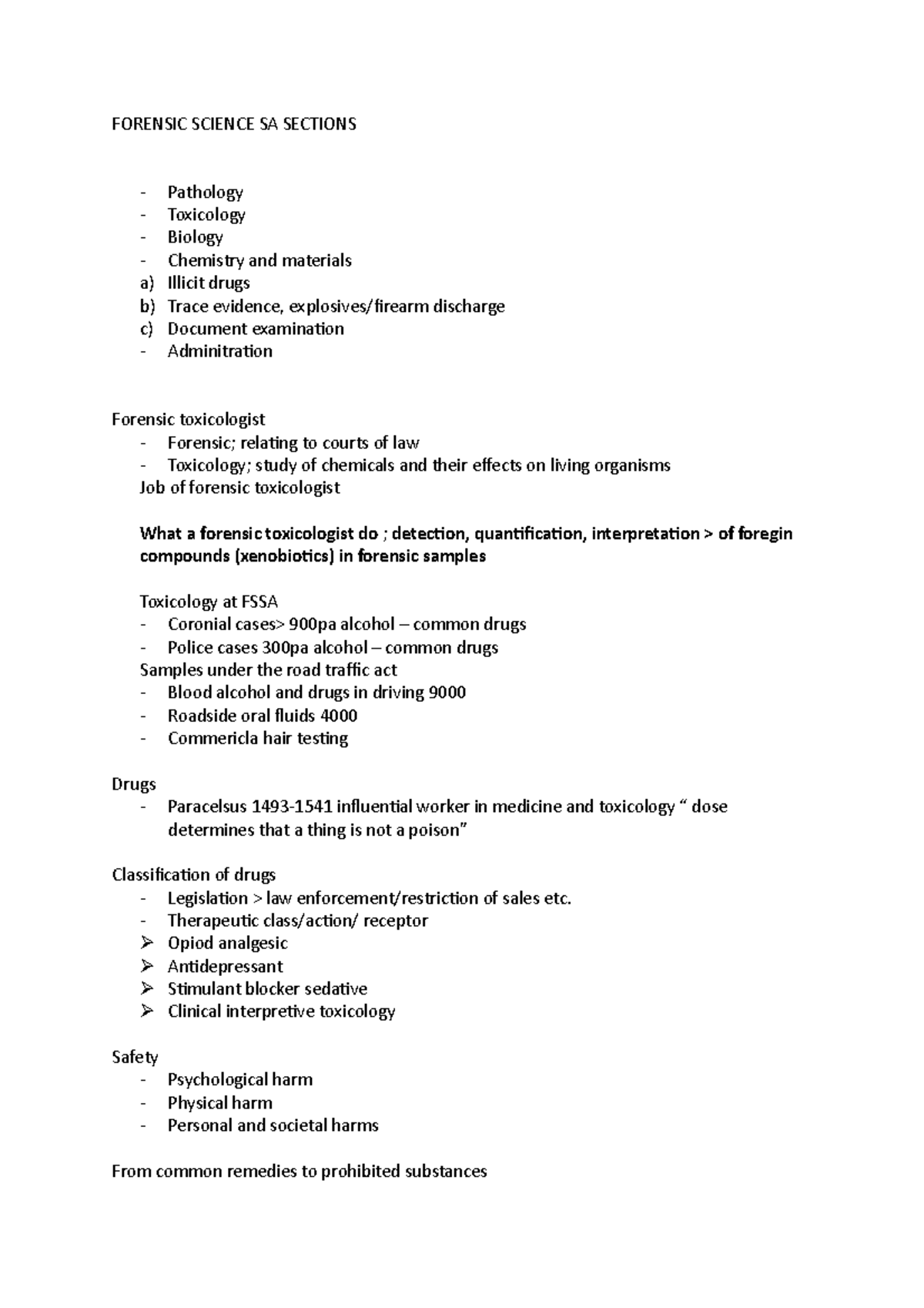 Forensic Science SA Sections - FORENSIC SCIENCE SA SECTIONS Pathology ...