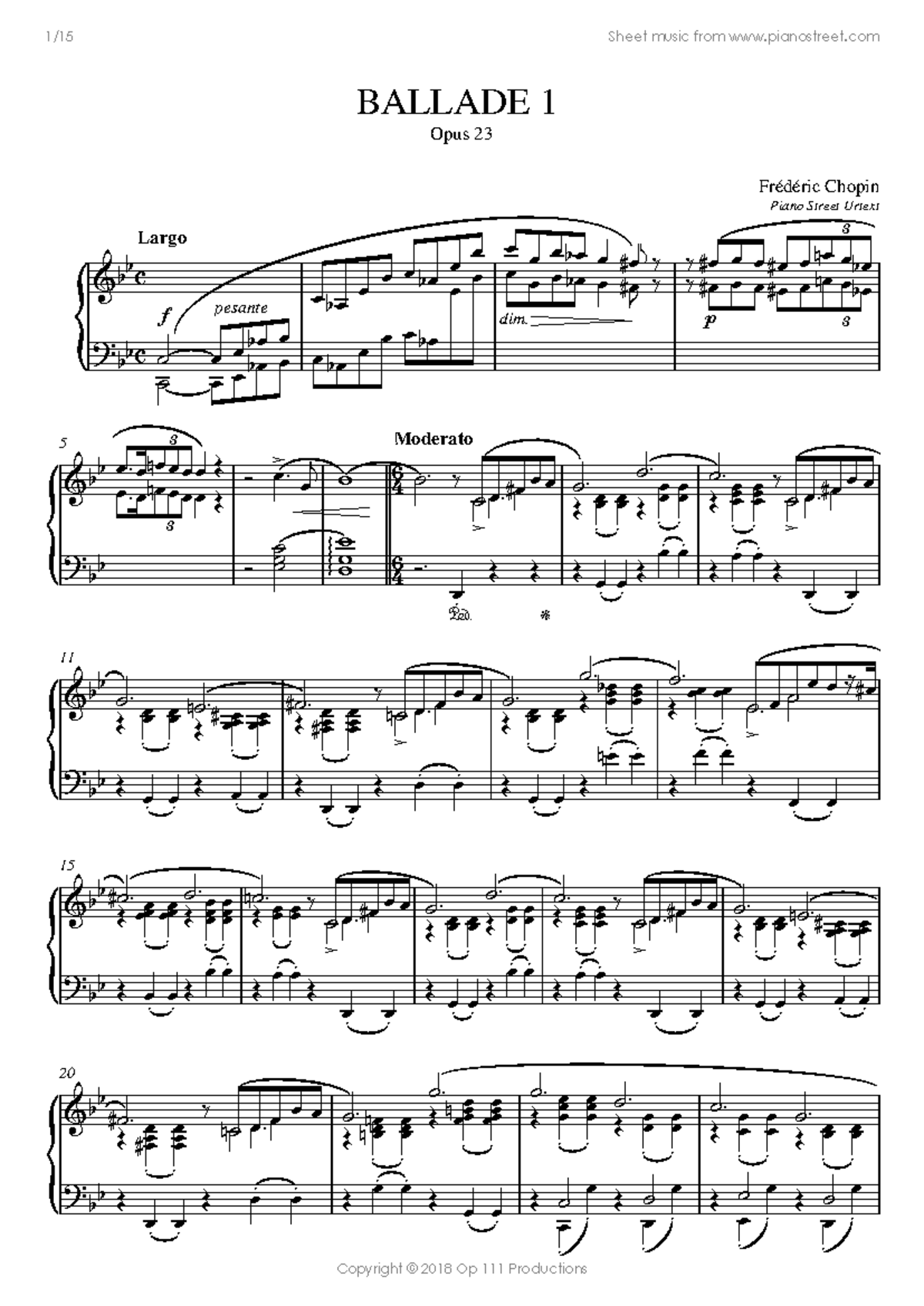 Chopin ballade 1 psu x - dfextvgthv - Largo BALLADE 1 Opus 23 Frédéric ...