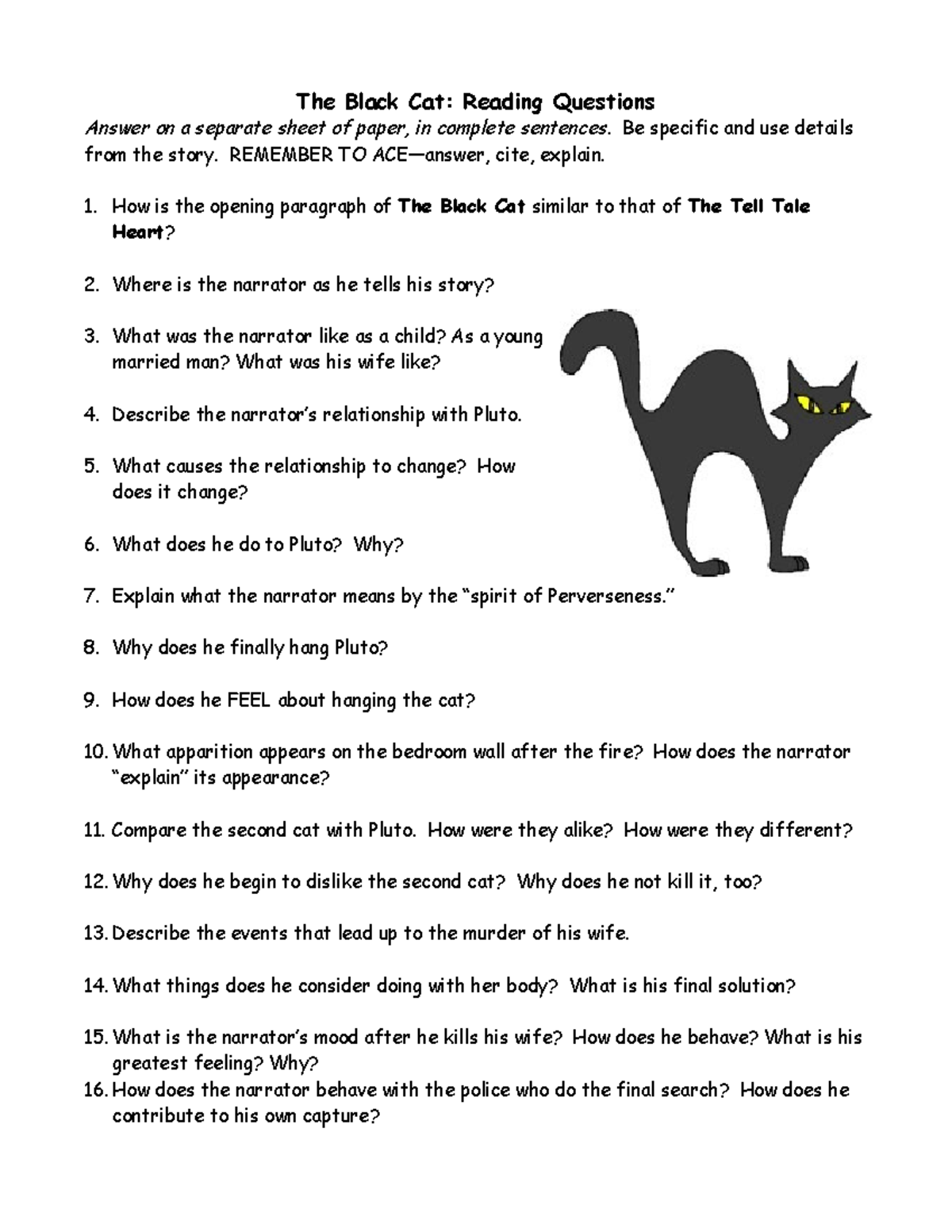 The Black Cat RQs practise material 1 - INTEGRATED LANGUAGE SKILLS III ...