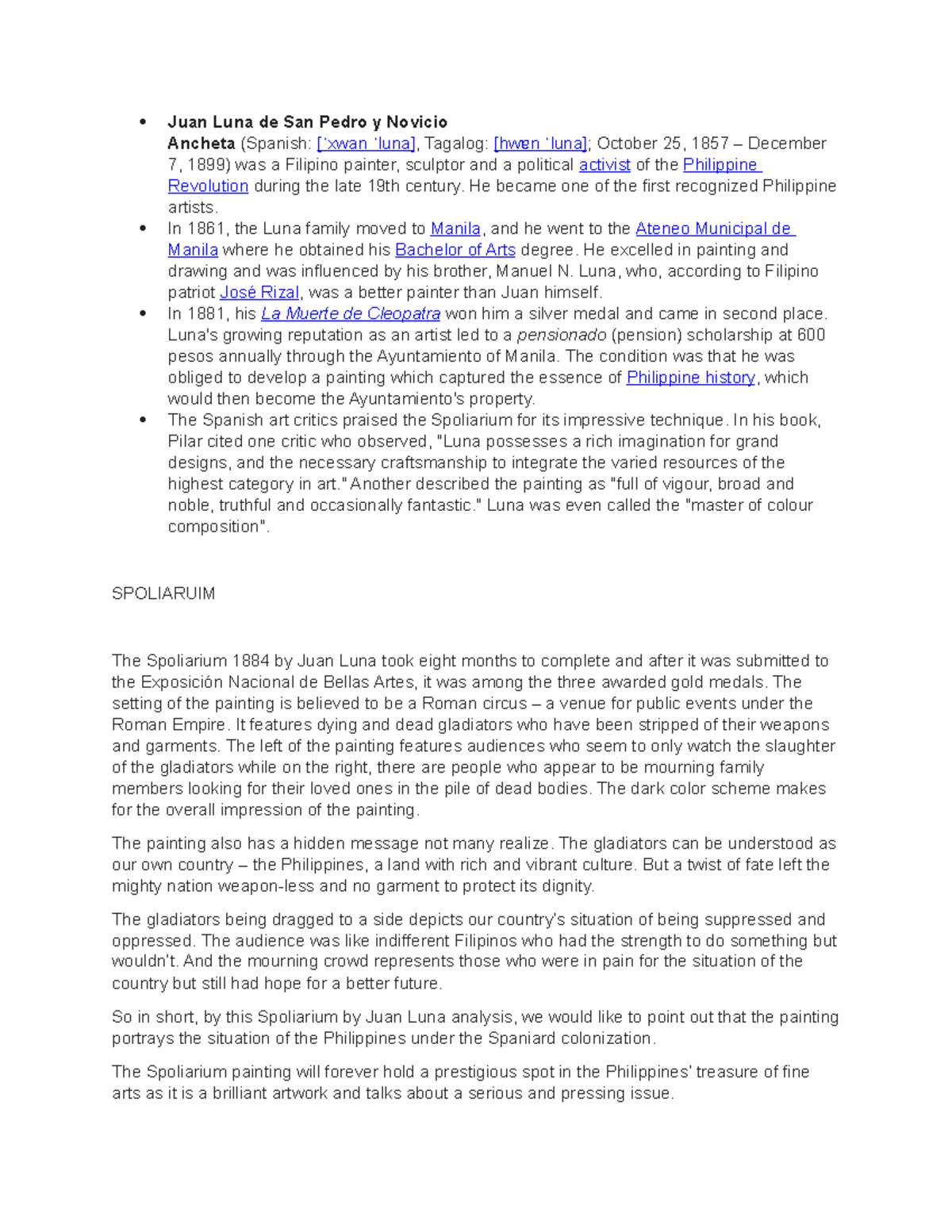 JUAN LUNA - CXCXCXCX - Juan Luna de San Pedro y Novicio Ancheta ...