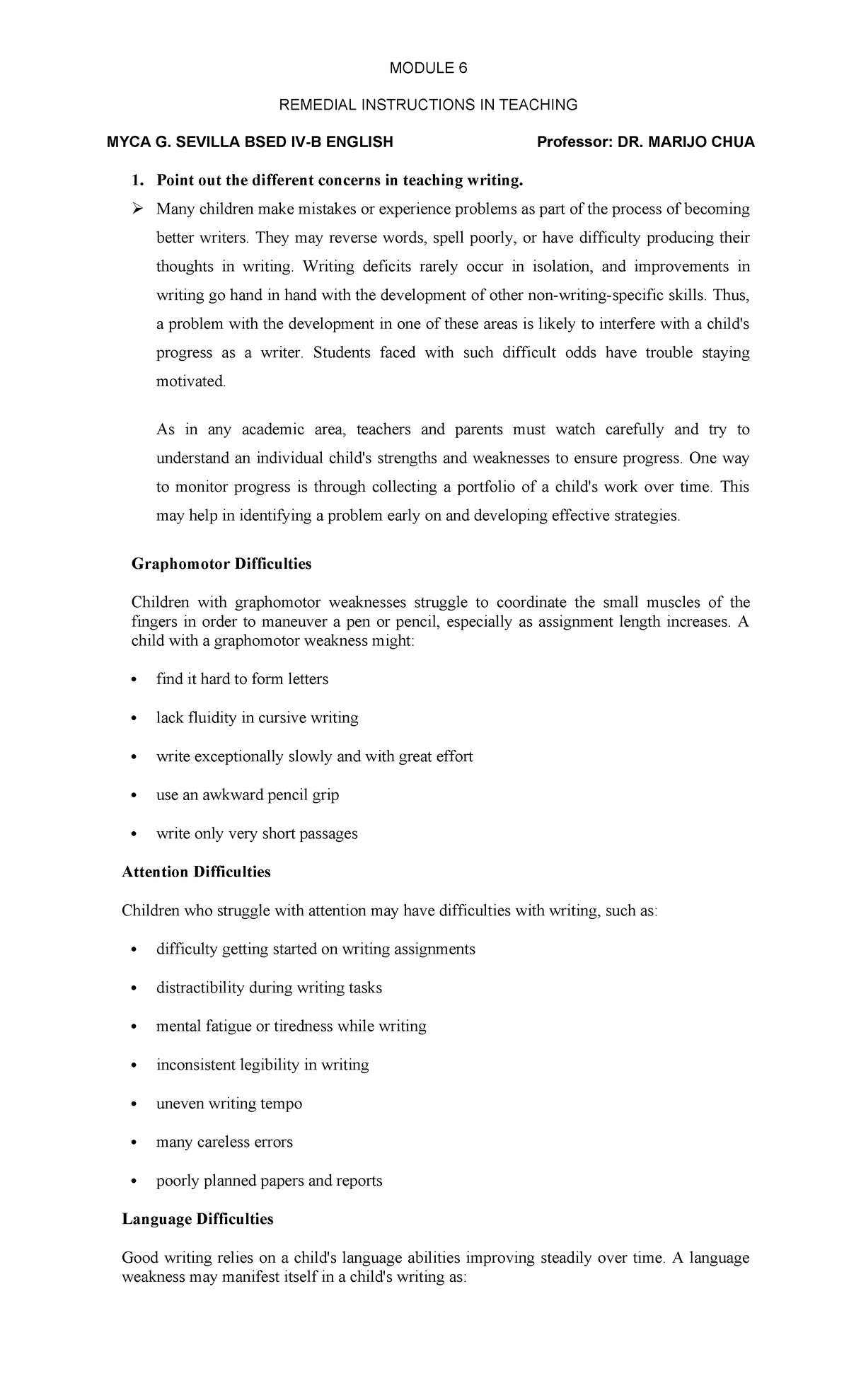 Remedial Teaching - MODULE 6 REMEDIAL INSTRUCTIONS IN TEACHING MYCA G ...