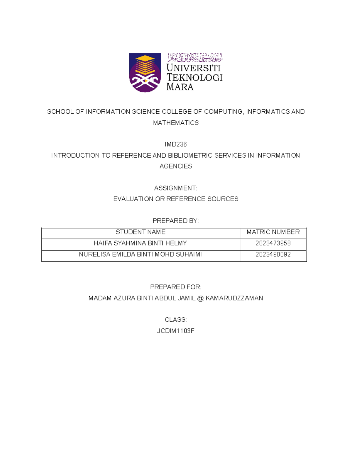 IMD 163 Compile - hdgnderhn - SCHOOL OF INFORMATION SCIENCE COLLEGE OF ...