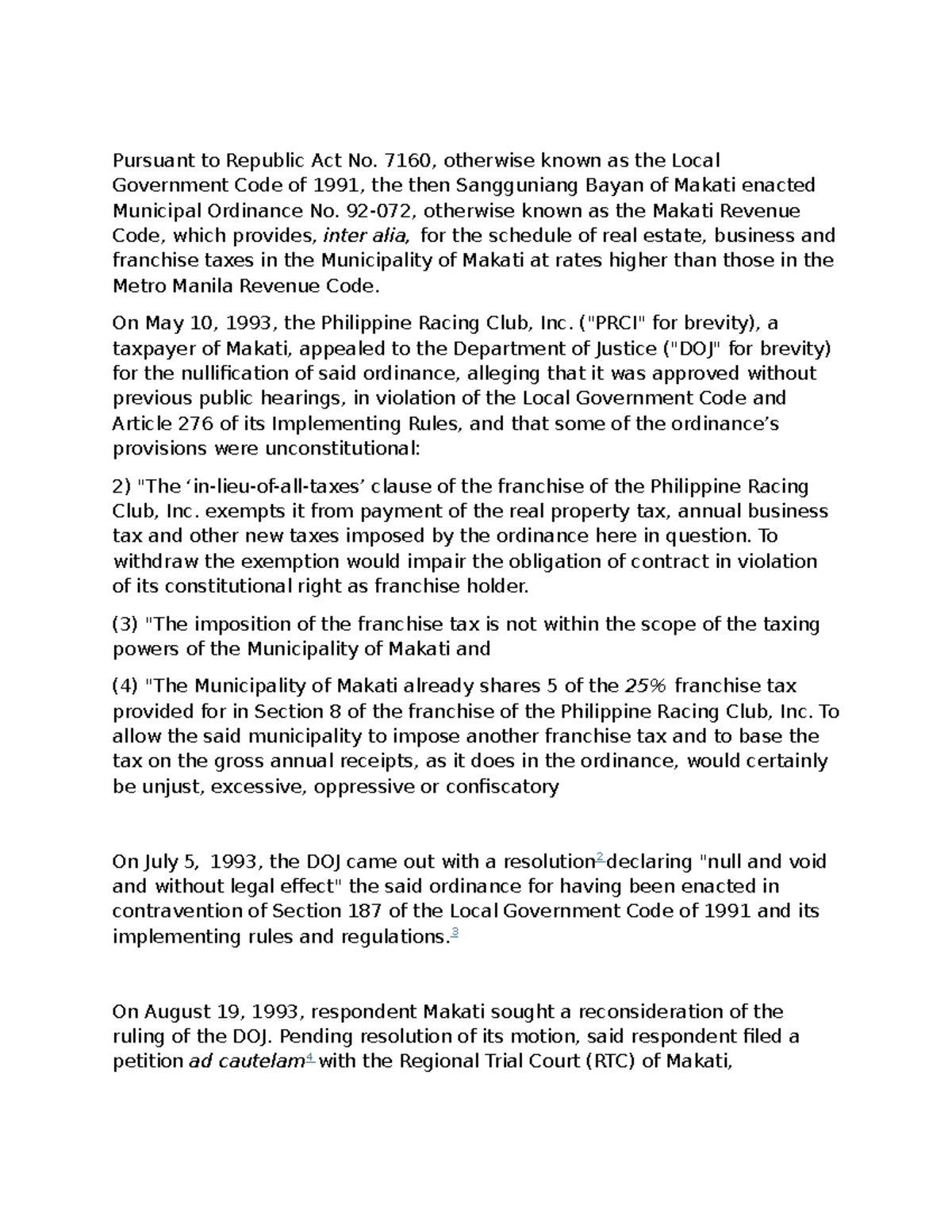 Pursuant to Republic Act No - 7160, otherwise known as the Local ...