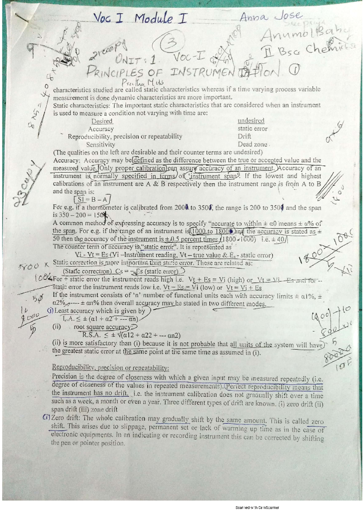 Principles of instrumentation - BSc Chemistry - Studocu