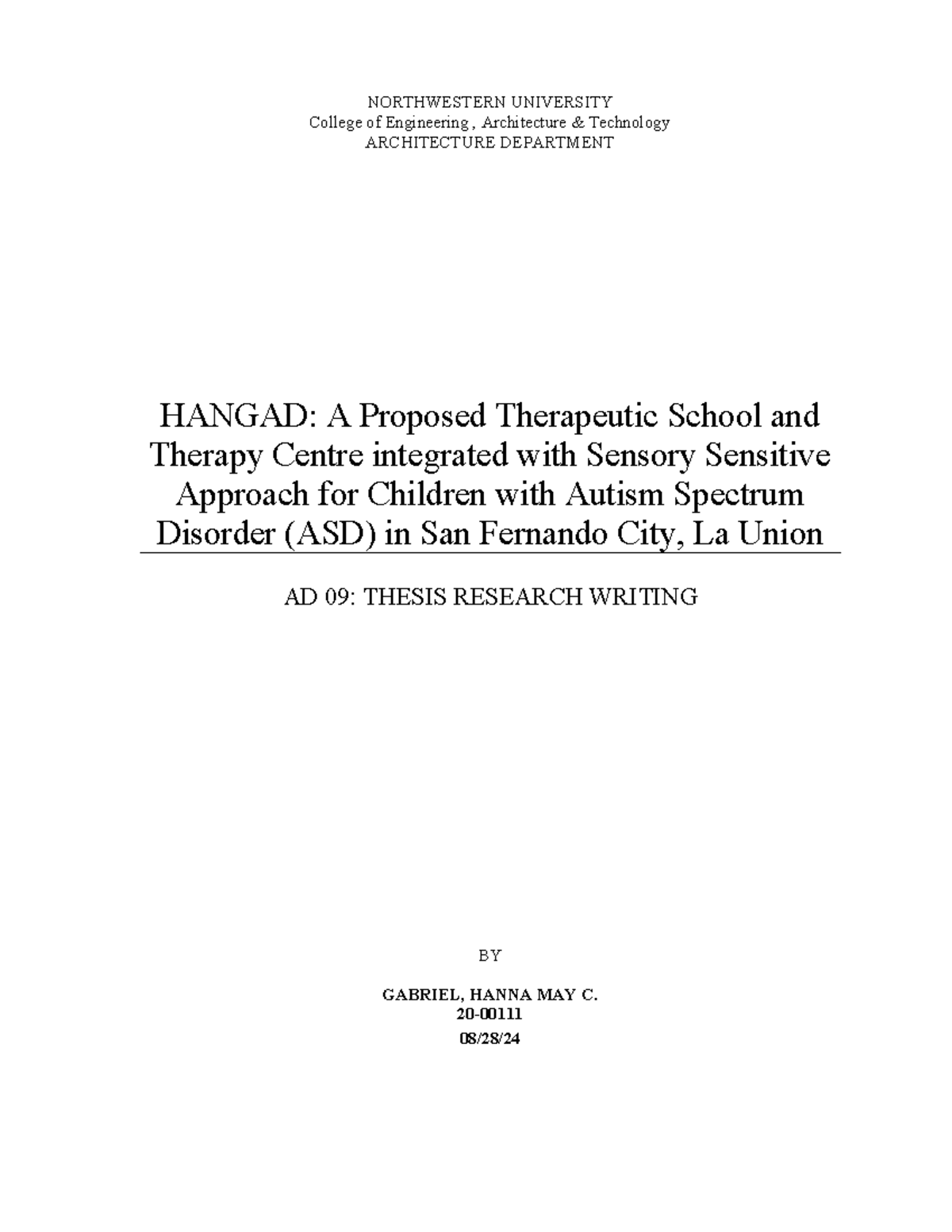 Architectural Theories - NORTHWESTERN UNIVERSITY College of Engineering ...