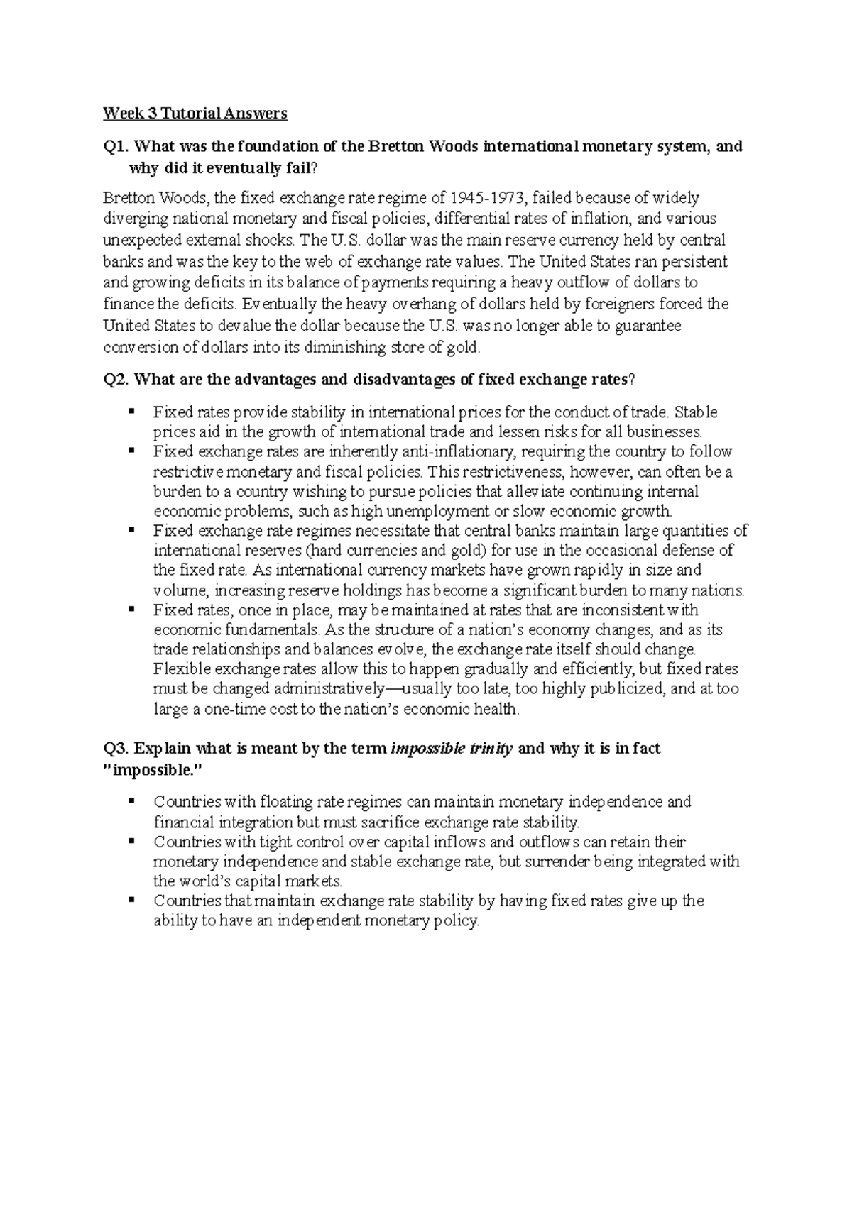 Week 3 Solutions - tute answers - Week 3 Tutorial Answers Q1. What was the foundation of the ...