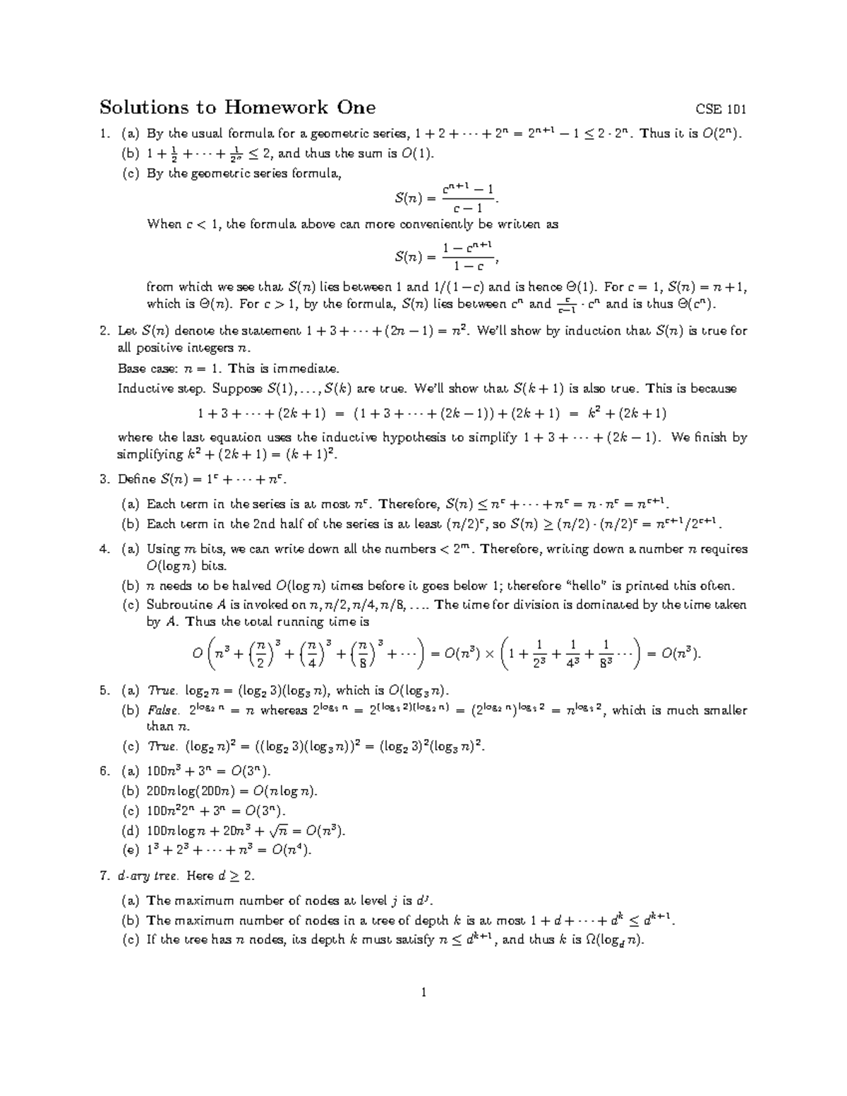 Solutions To Homework One a The Usual Formula For A Geometric solutions-to-homework-one-a-the-usual-formula-for-a-geometric