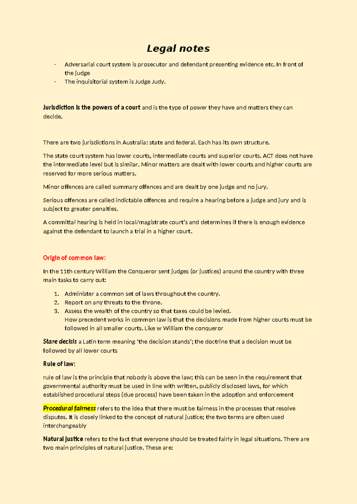 -legal notes- leena - N/A - 🌠 Legal notes 🌠 - Adversarial court system ...