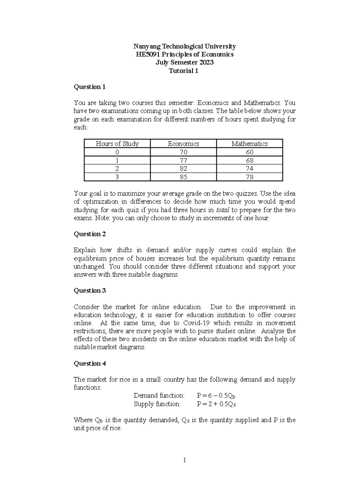HE5091 Jul 2023 Tutorial 1.Student Version - Nanyang Technological ...