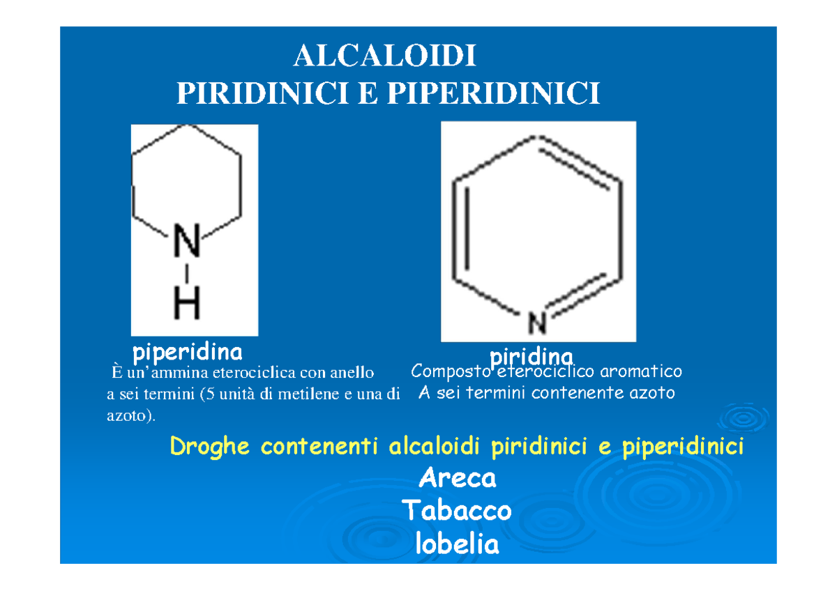 14 Alcaloidi piridinici e piperidinici - ALCALOIDI PIRIDINICI E ...