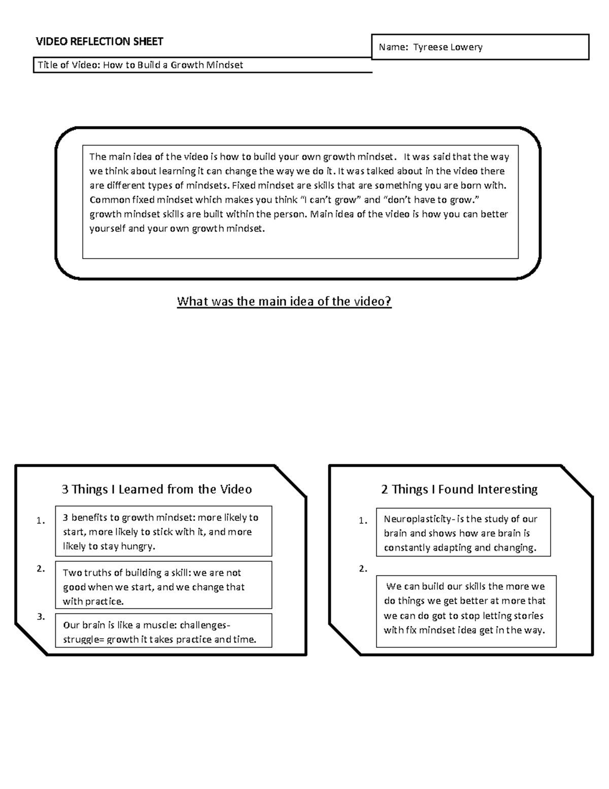 Math 102 Video Reflection - VIDEO REFLECTION SHEET Title of Video: How ...