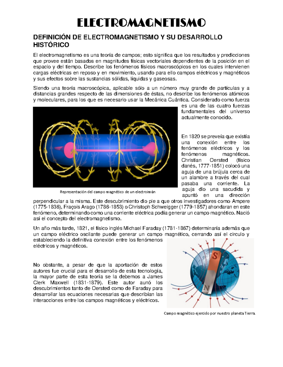 Investigación Electromagnetismo - ELECTROMAGNETISMO DEFINICIÓN DE ...