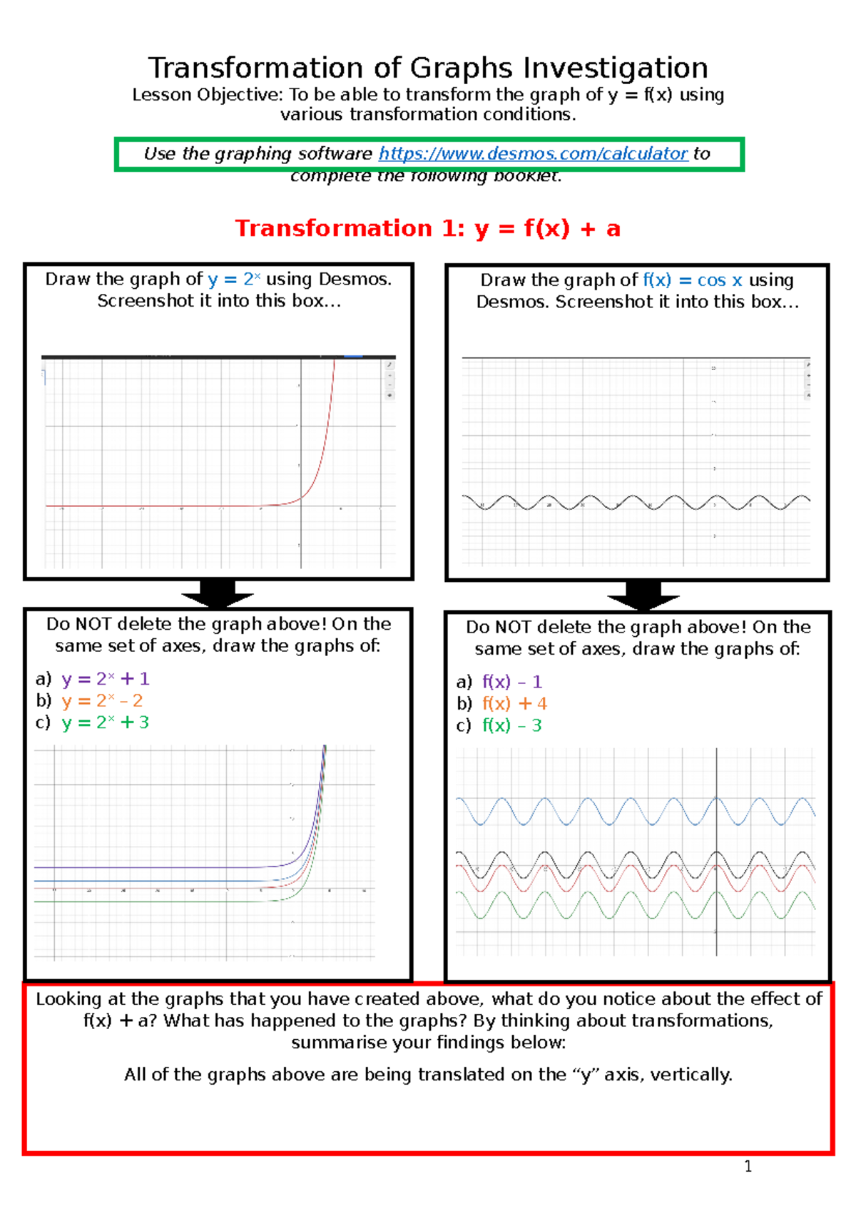 Graph-Transformations-Investigation - Lesson Objective: To be able to ...