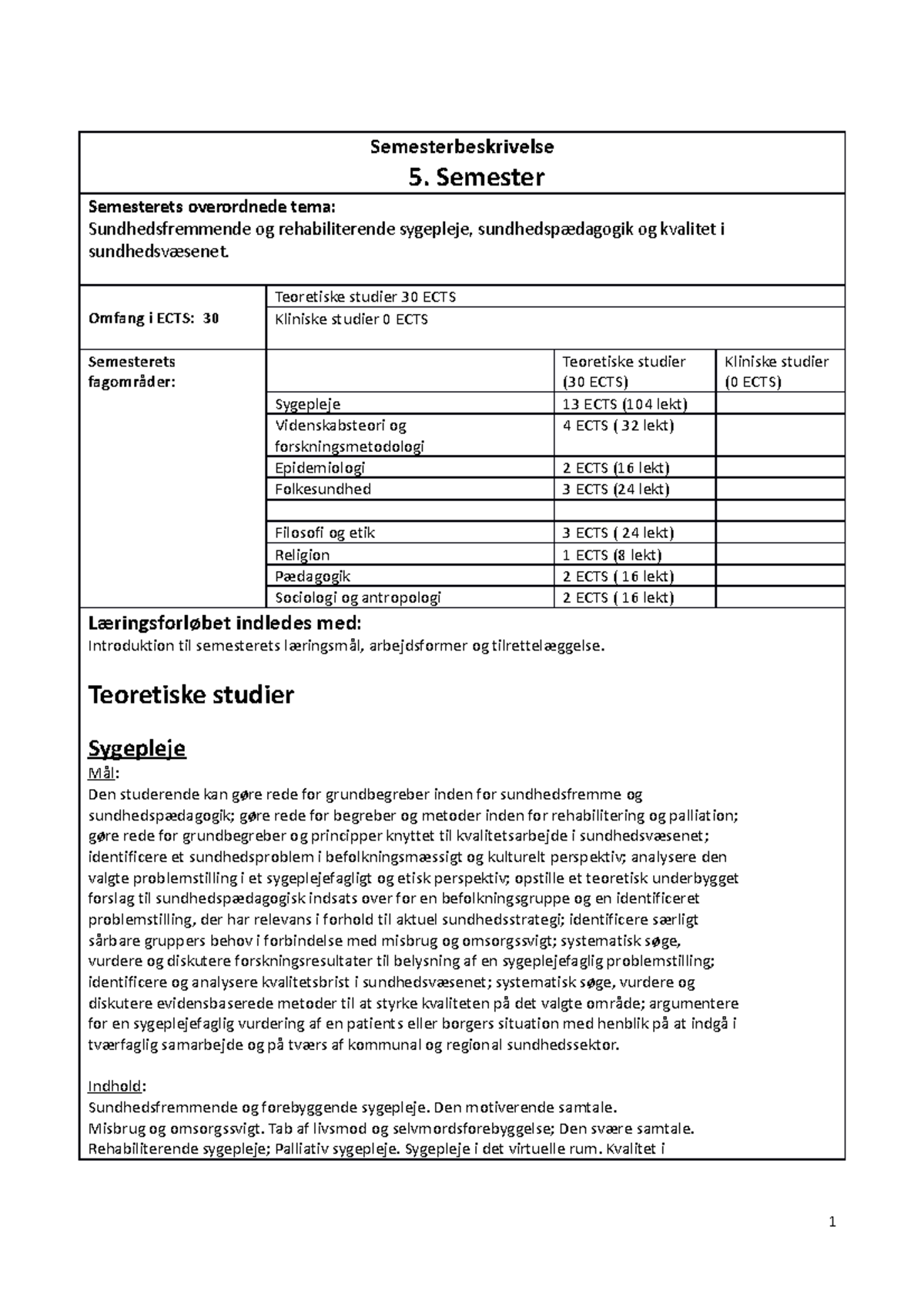Semesterbeskrivelse for 5 semester - Semesterbeskrivelse 5. Semester ...