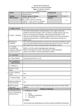 FEB 22 LP - LESSON PLAN IN BIOLOGY - DAILY LESSON LOG School MacArthur ...