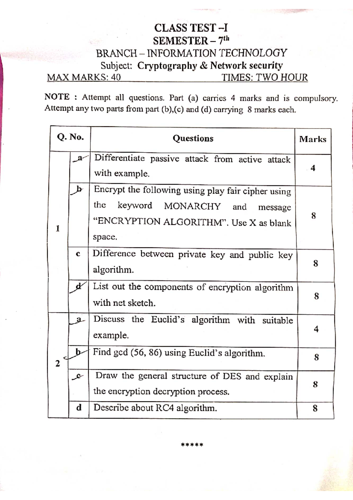 CT Question Paper - tech - Studocu