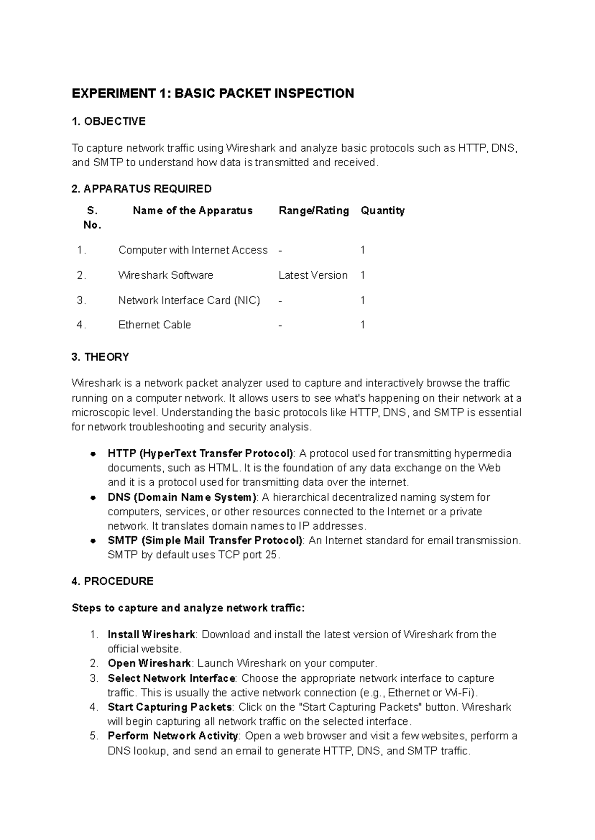 Cyber Security Lab 1 - 5 - jhvkgyc - EXPERIMENT 1: BASIC PACKET ...