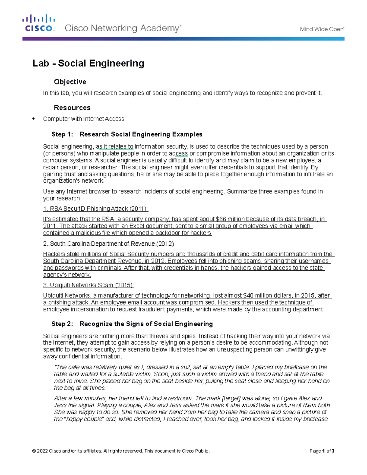 1.2.4.12 Lab - Social Engineering - Lab - Social Engineering Objective ...
