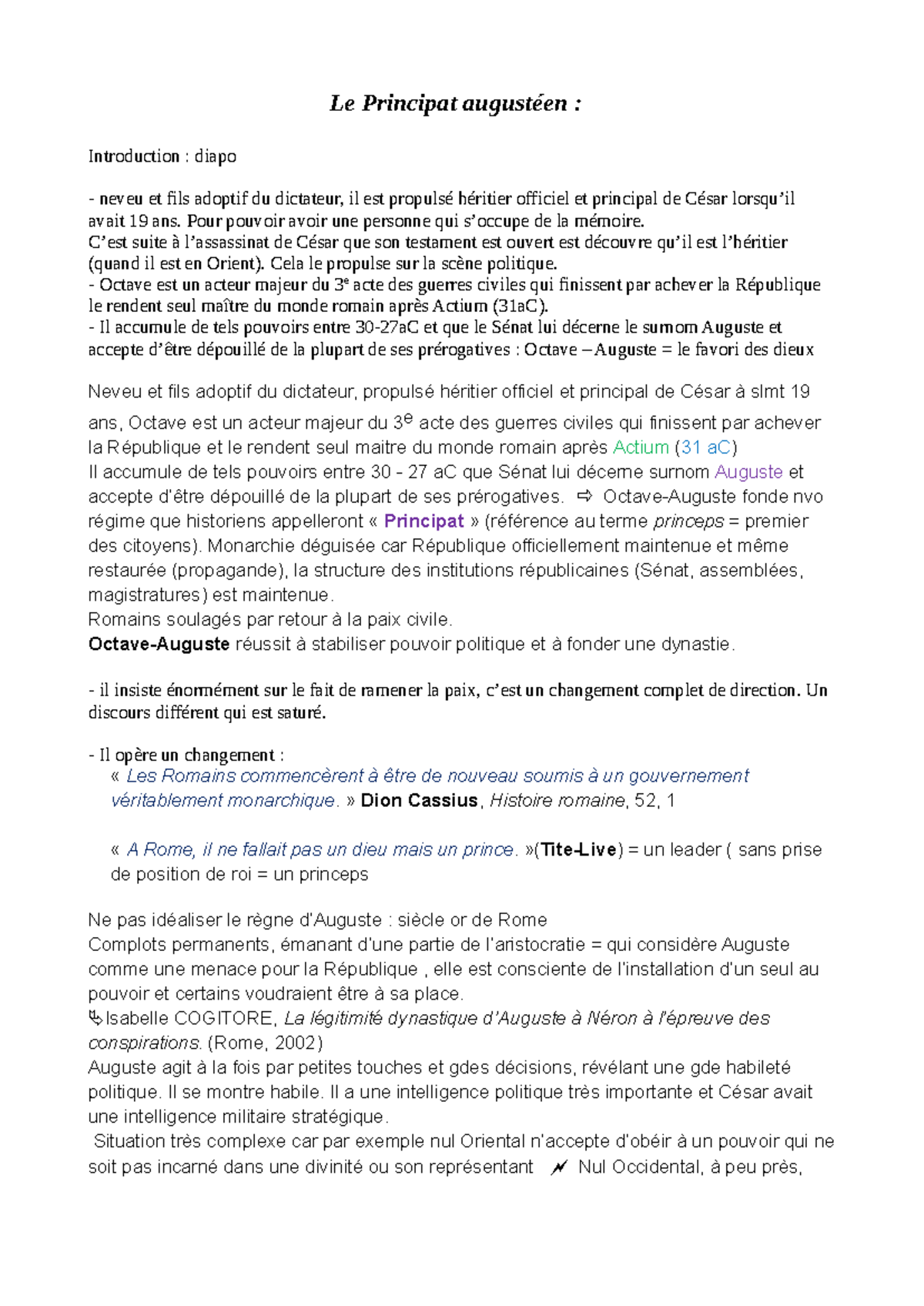 Le principat augustéen - Le Principat augustéen : Introduction : diapo ...