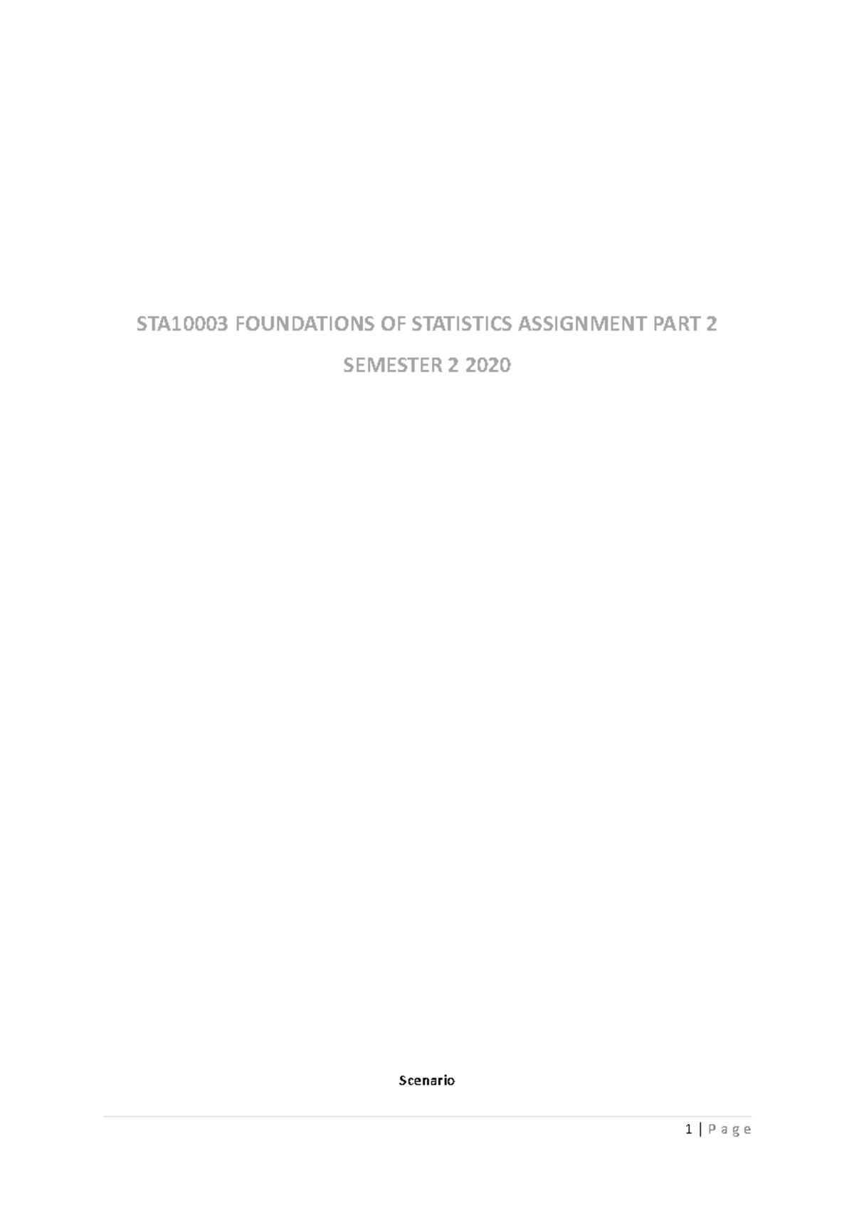 Assignment Part 2 Part 2 Hd Marks Sta10003 Foundations Of Statistics Assignment Part 2