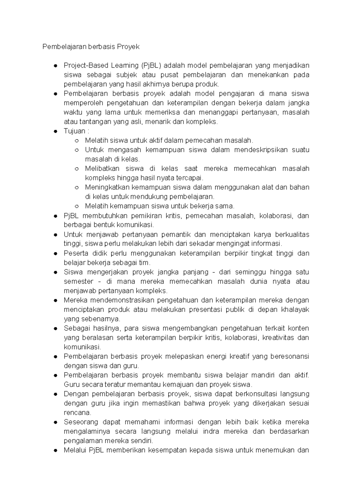 Konsep Project based Learning - Pembelajaran berbasis Proyek Project ...