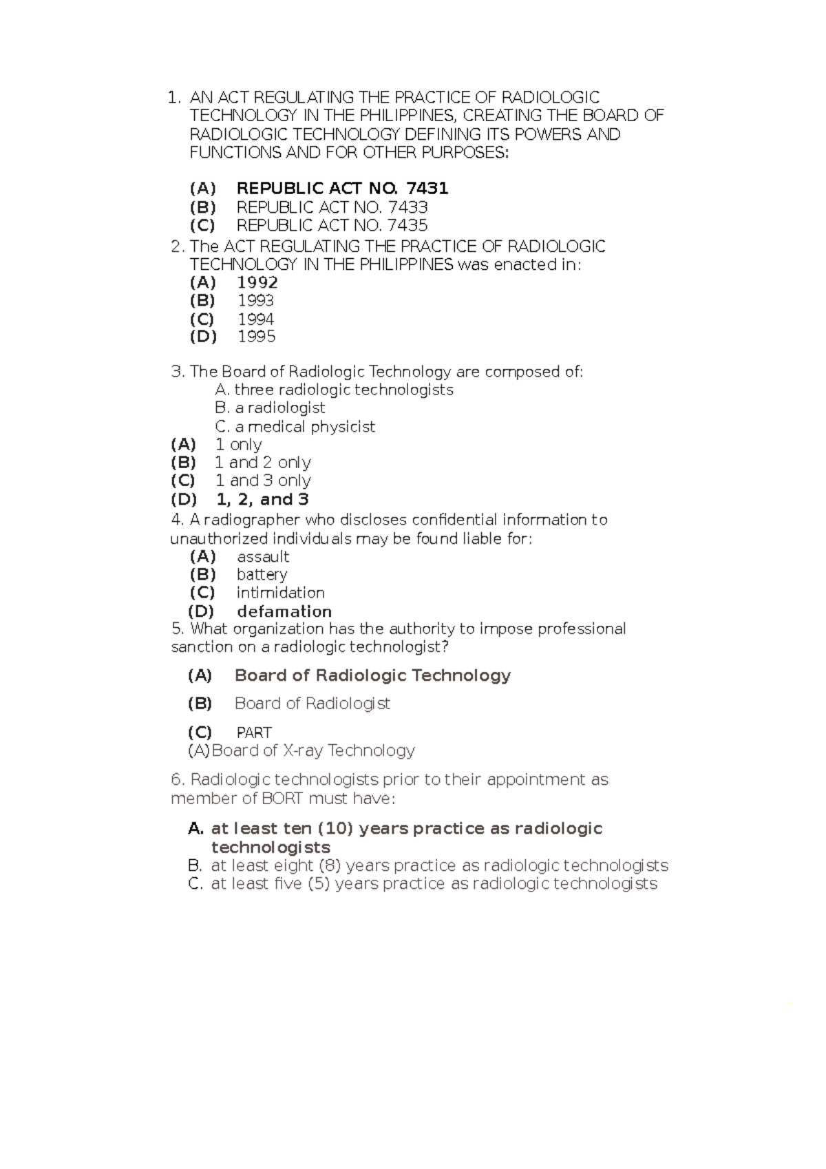 Ethics-questions-hello compress - 1. AN ACT REGULATING THE PRACTICE OF ...