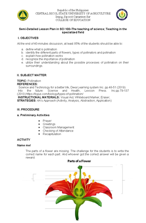 LP - LESSON PLAN ON BIOMOLECULE - Certainly! Here's a detailed lesson ...