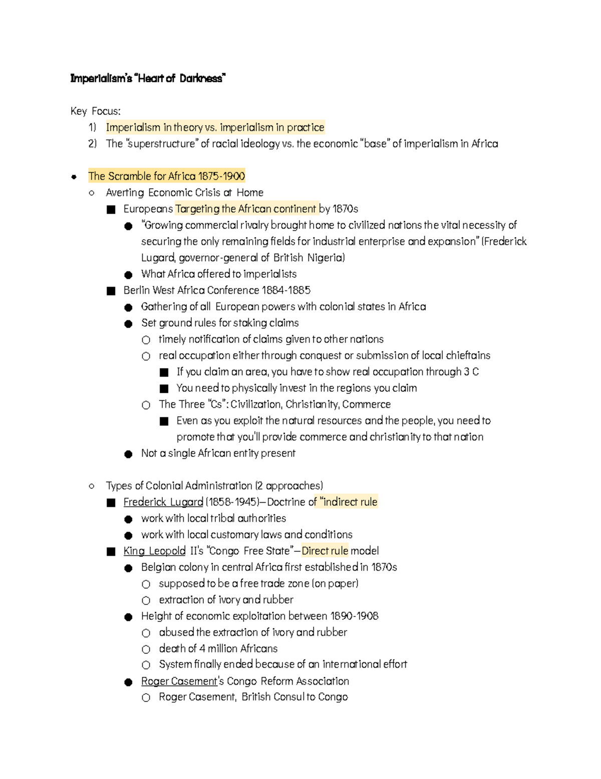 Imperialism’s “Heart of Darkness” - Imperialism’s “Heart of Darkness ...