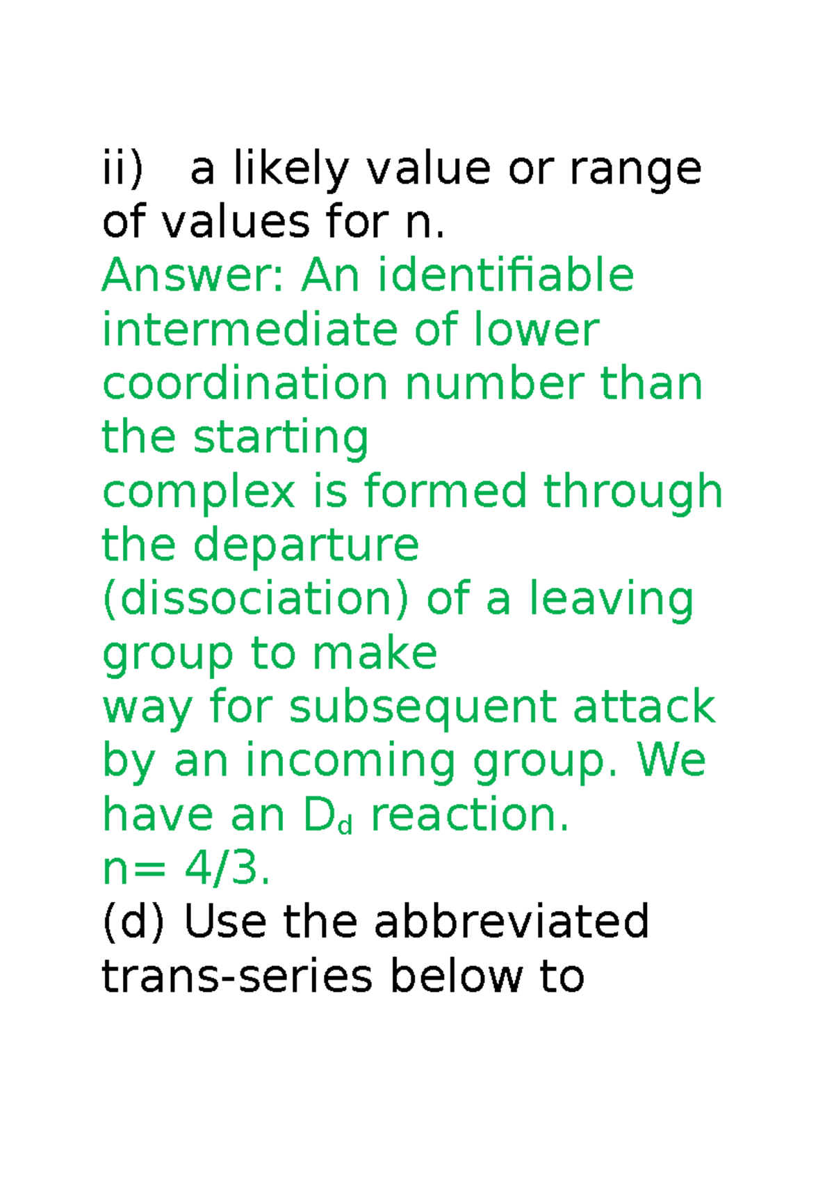 Iisss ssksnks football - ii) a likely value or range of values for n ...