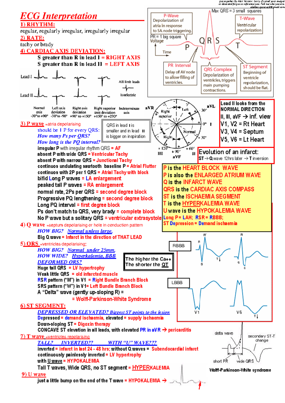 102612330-ECG-Interpretation-Cheat-Sheet - ECG Interpretation 1) RHYTHM ...