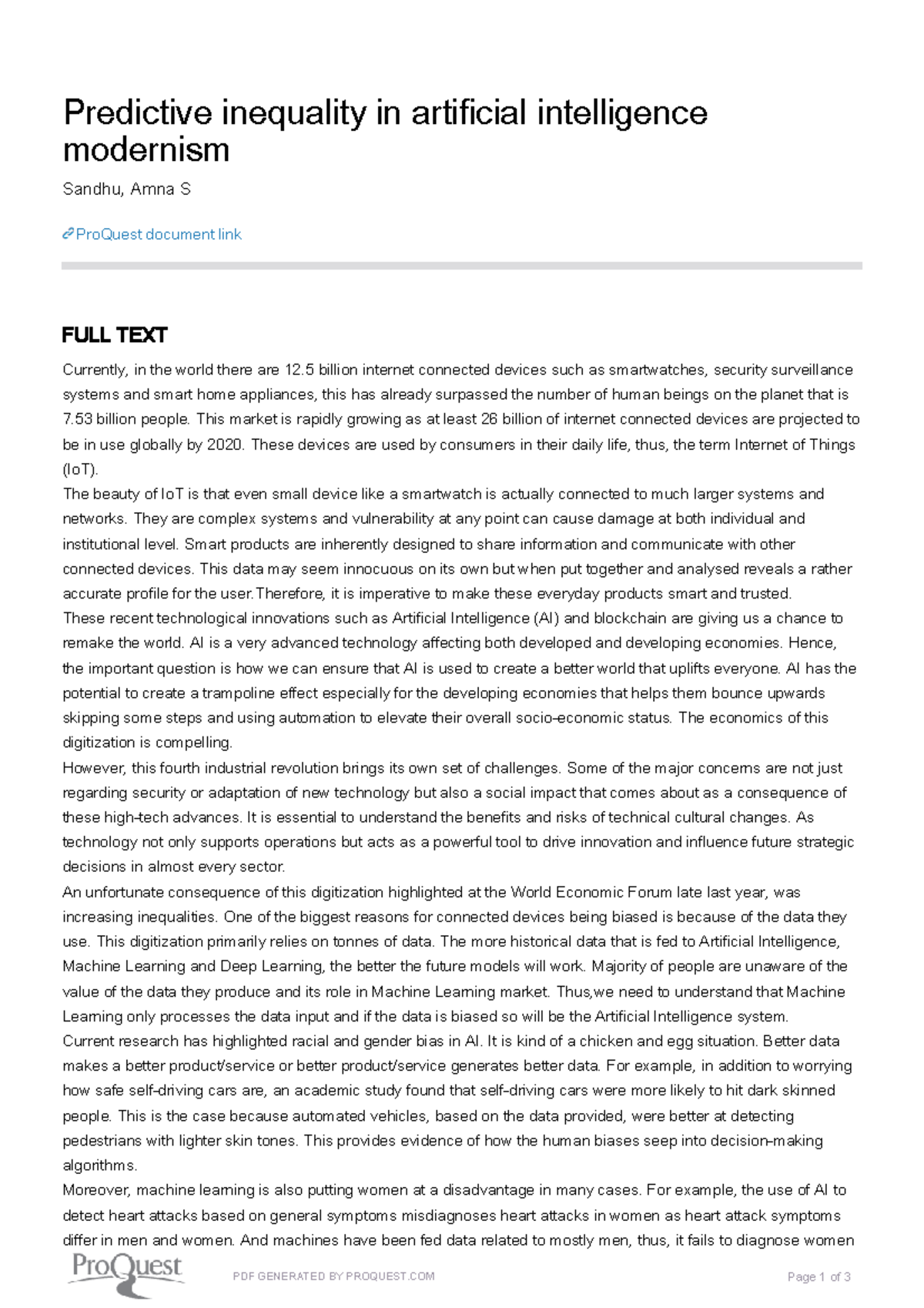 Predictive inequality in artificial intelligence modernism - Predictive ...