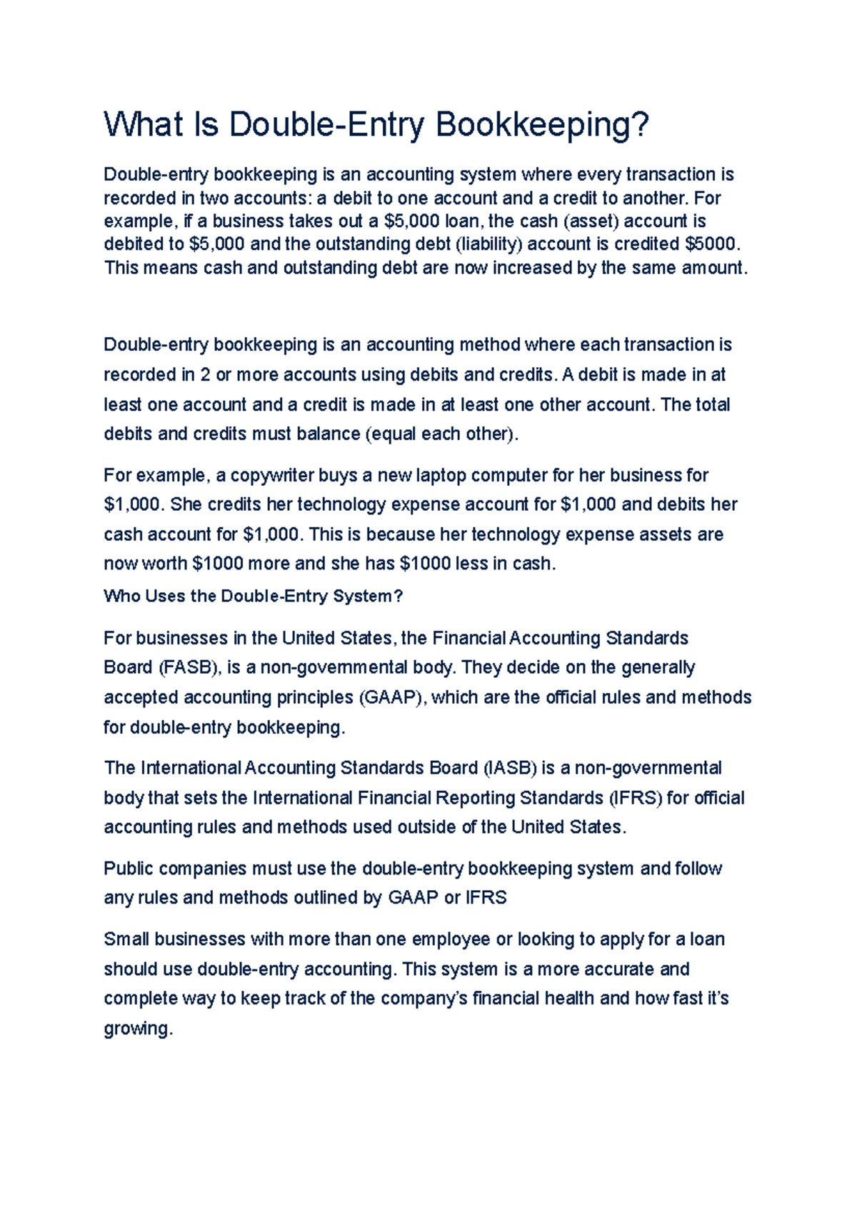 Basiscs OF Double Entry System OF Accounting - What Is Double-Entry ...