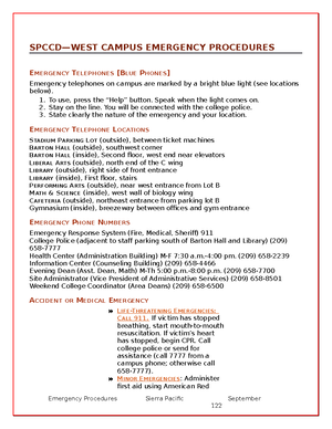 Emergency Procedures-02 - SPCCD—WEST CAMPUS EMERGENCY PROCEDURES ...