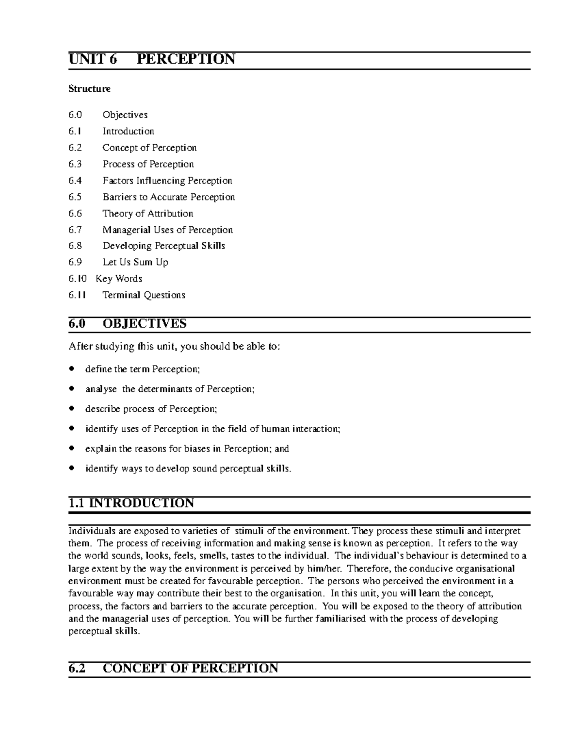 Unit-6 - cleared - UNIT 6 PERCEPTION Structure 6 Objectives 6 ...