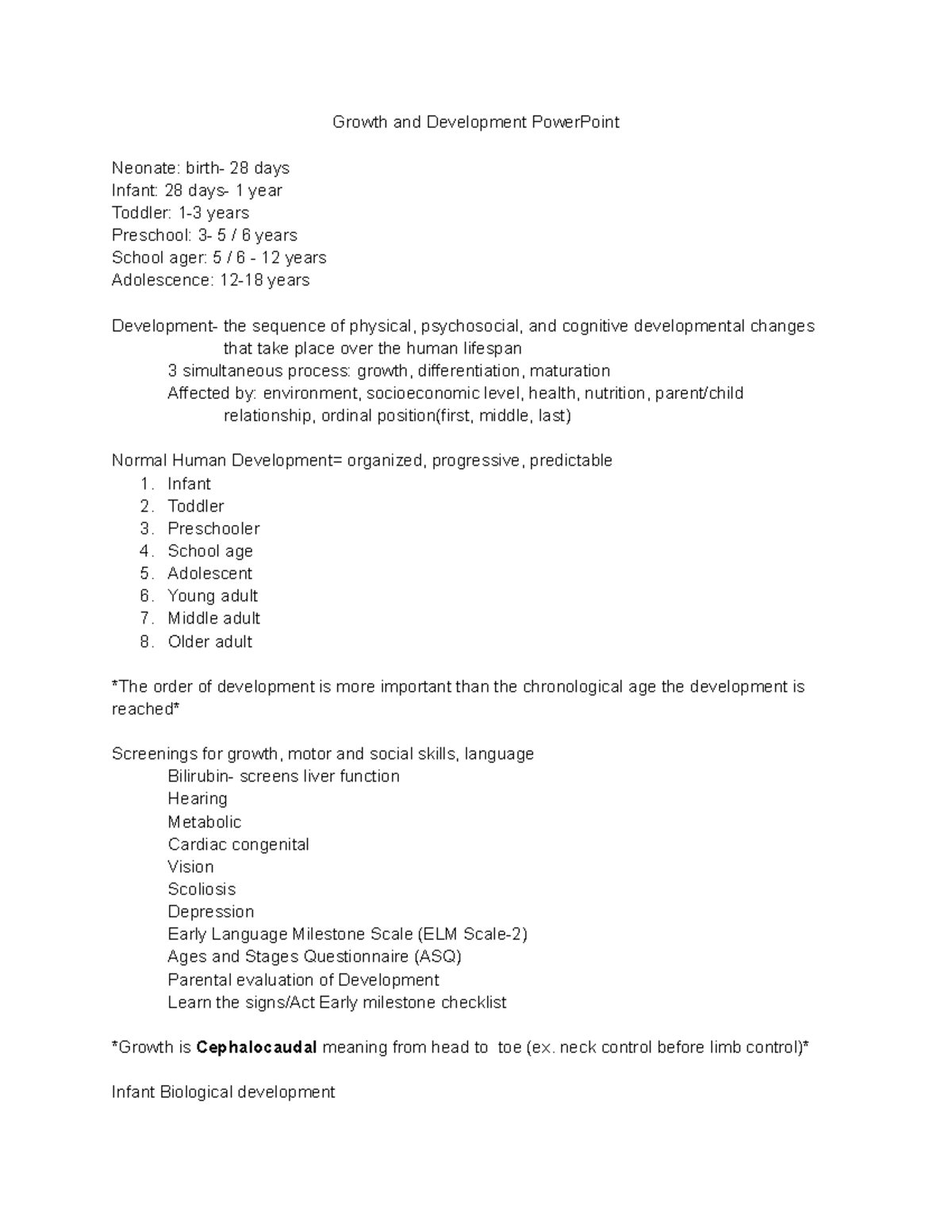 Growth and Development Power Point - Growth and Development PowerPoint ...