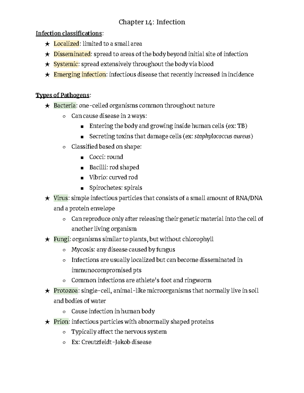 N120 Infection, Hemotologic System - Chapter 14: Infection Infection ...