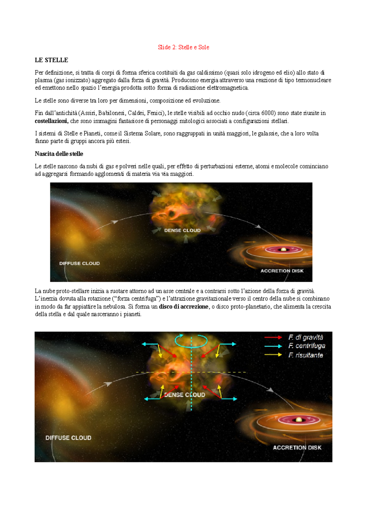 LE Stelle E IL SOLE - Slide 2: Stelle e Sole LE STELLE Per definizione ...