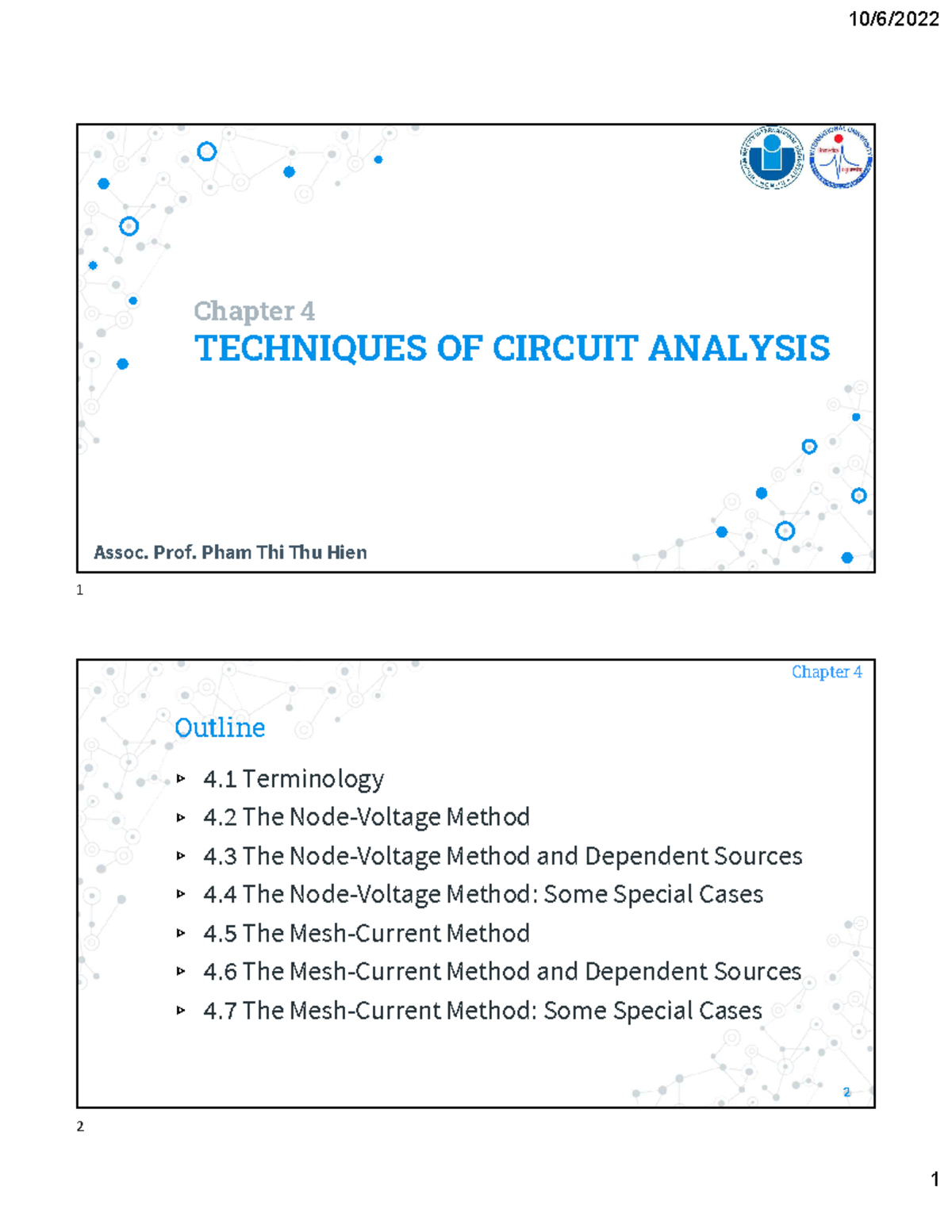 Principles of EE1 Chapter 4 1 Techniques of circuit analysis - Chapter 4 TECHNIQUES OF CIRCUIT ...