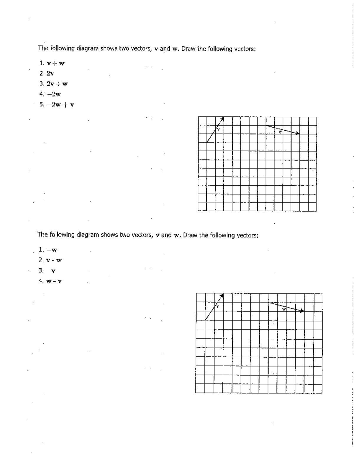 Add and Subtract Vectors - exit ticket - MATH123 - The following ...