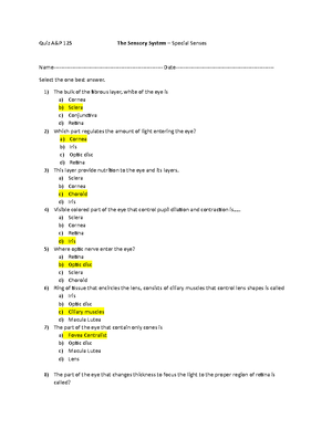 Quiz Urinary System - Quiz A&P II 125 The Urinary system Name- Date ...