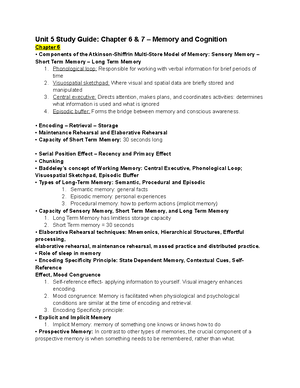 Module 6 Learning Notes Student Notes - I. Definitions A. Learning: a ...