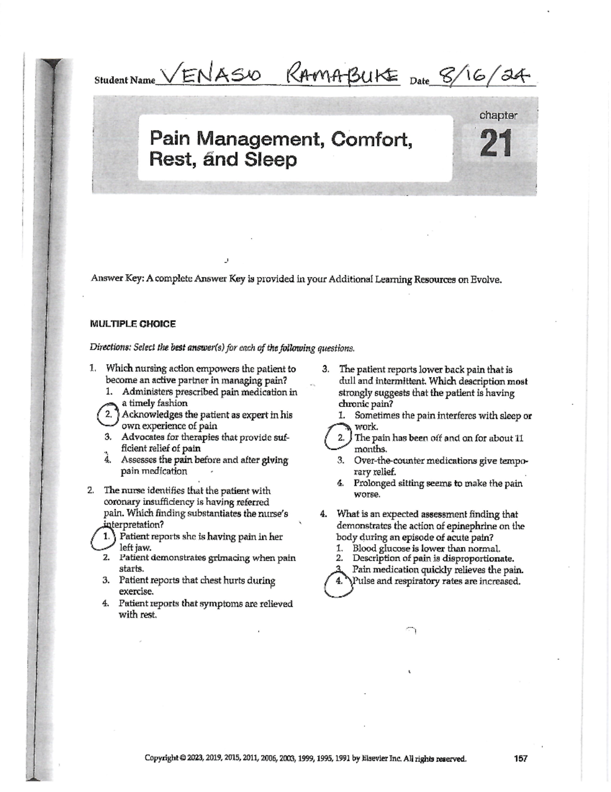 PN104 SG Chapter 21 - course assignment - Student Name VENASIO RAMABUKE ...